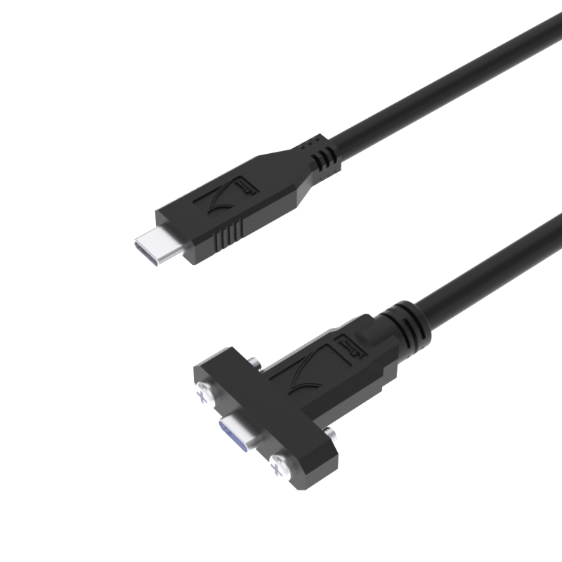 USB C Panel Mount Cable Supports USB 3.2, Power Delivery and Display