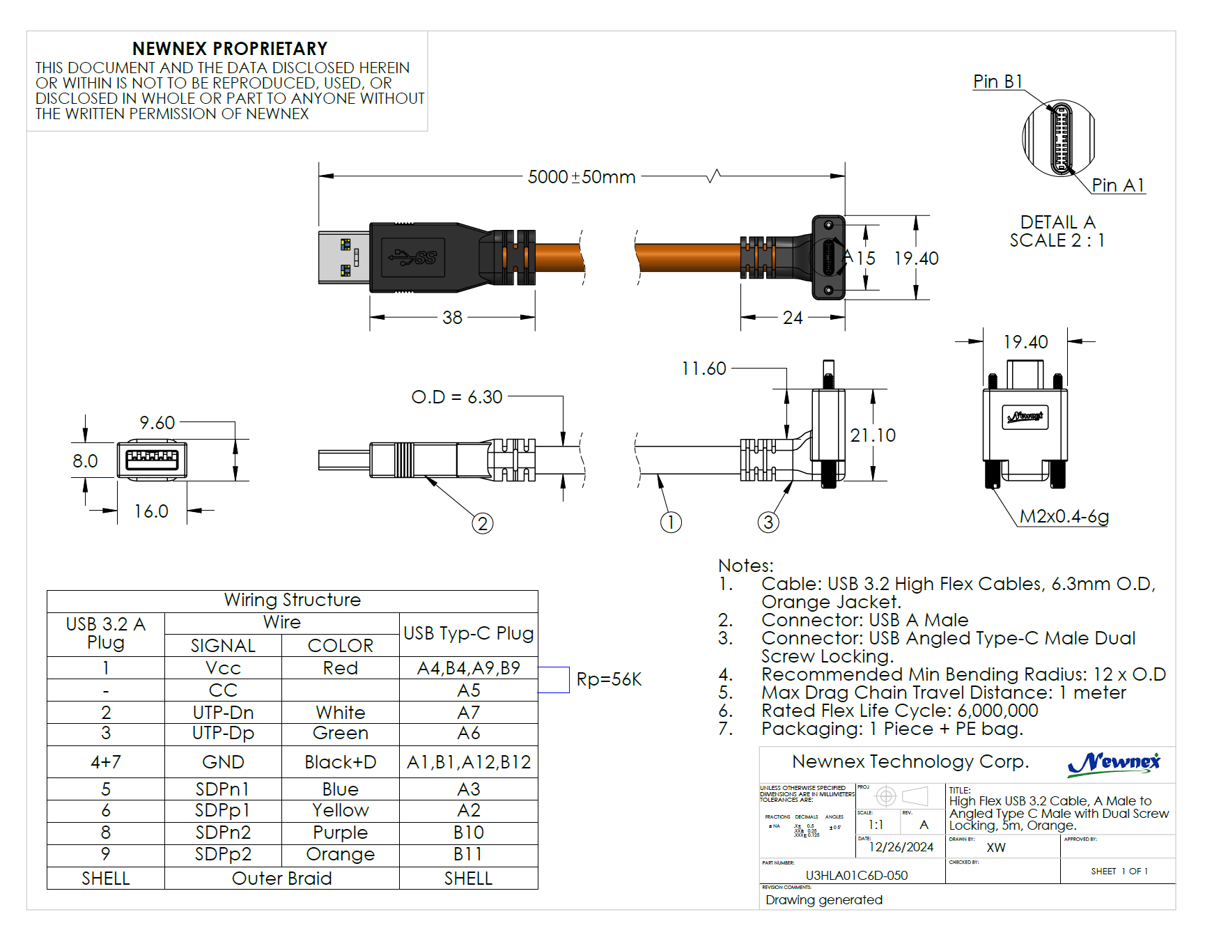 High Flex USB Cable for Robotic Applications